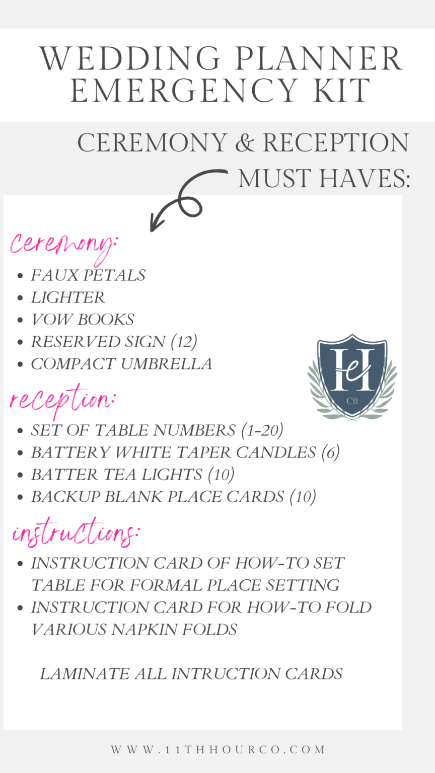 Inside Our Wedding Emergency Kit - 11thhourco.com